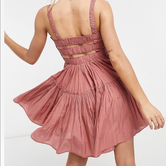 Dresses | Mini Sundress With Raw Edges Industy Pink | Poshmark